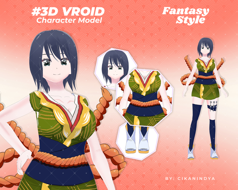 Embrace the Shadows with 3D Vroid Shinobi Anime Girl for Streamers - 3D ...
