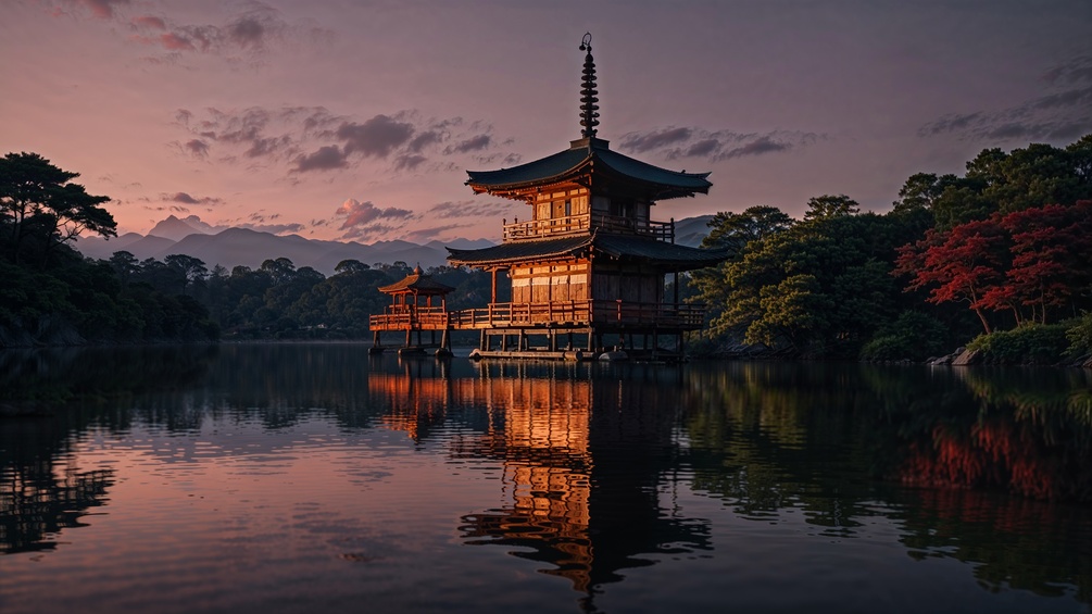 Floating Pagoda Japanese | Zen Room Poster Pack | 10 Printable AI Art ...