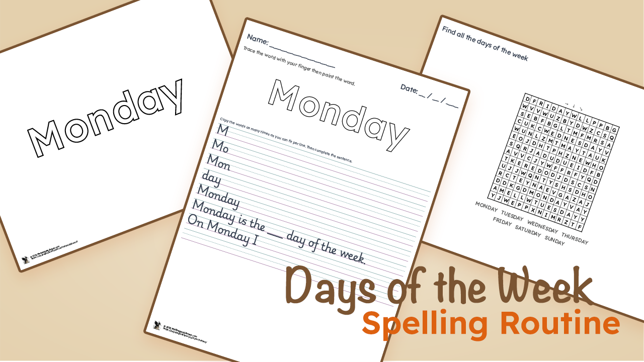 Days of the Week: 7-Day Spelling Routine (Dyslexia-Friendly)