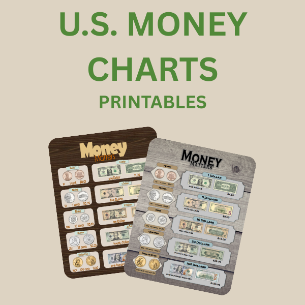 US Money Chart and Visual Aid - Printable