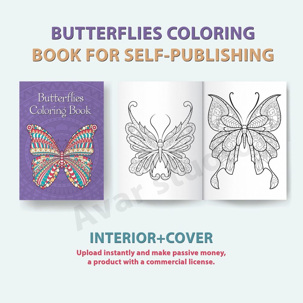 Butterfly Coloring Sheets Book | Amazon KDP Interiors for SELF ...