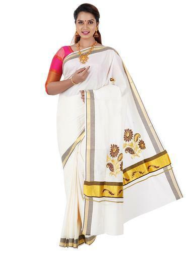 KERALA CREAM SAREE DNO