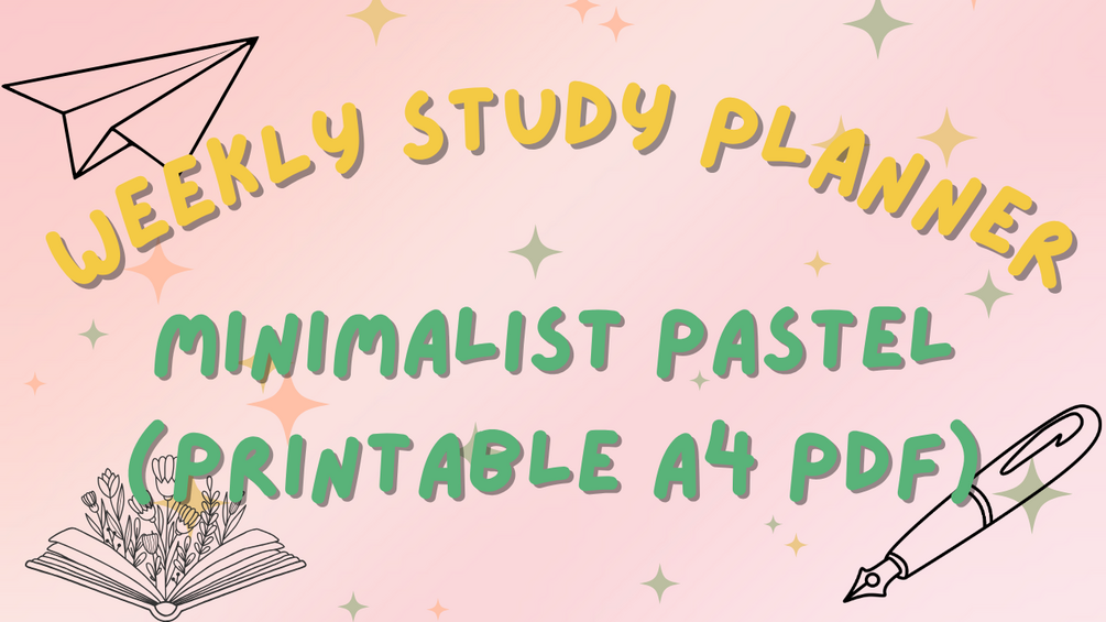 Weekly Study Planner (Minimal Pastel Design) -A4 Printable