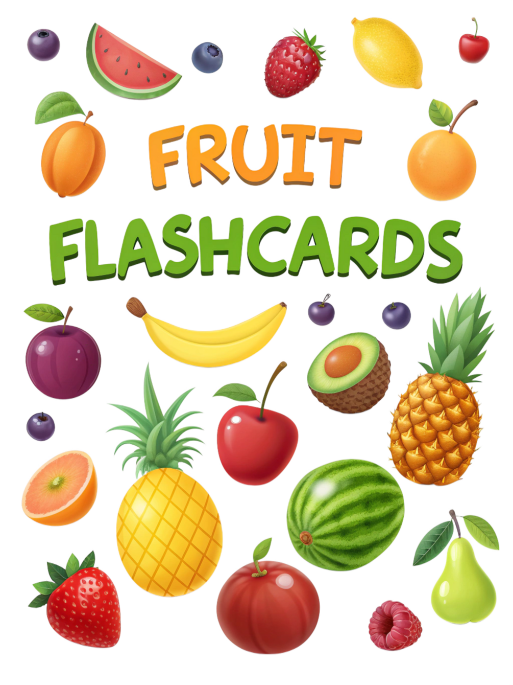 3D Fruits Flash Cards