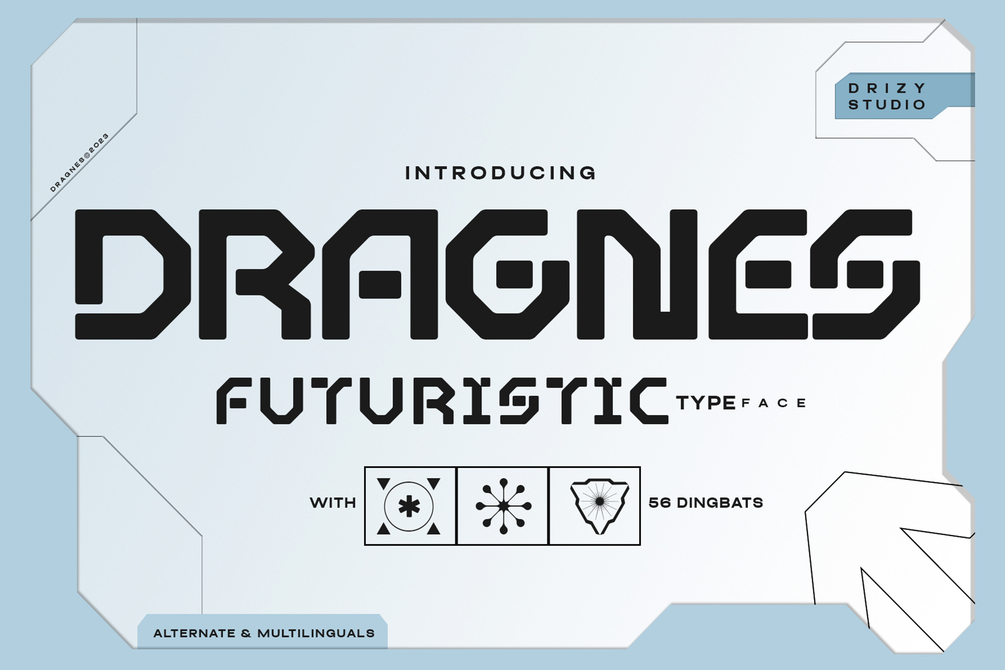 Dragnes – Futuristic Sci-fi Font