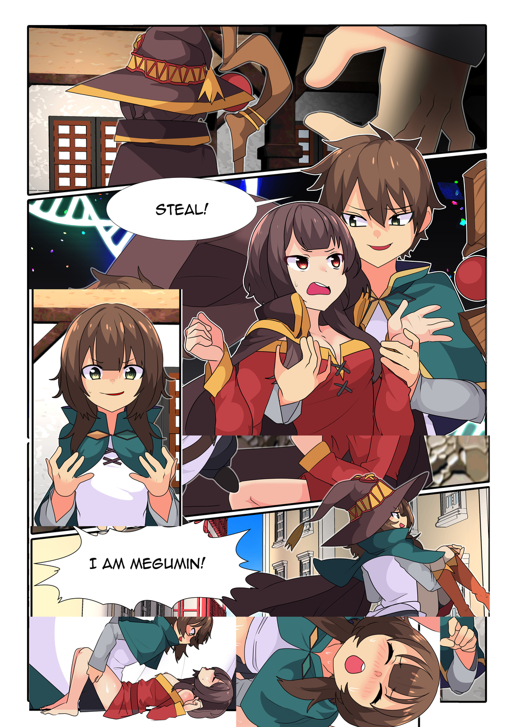 Konosuba - Kazuma turns into Megumin by stealing her DNA ~ 他者変身 TSF