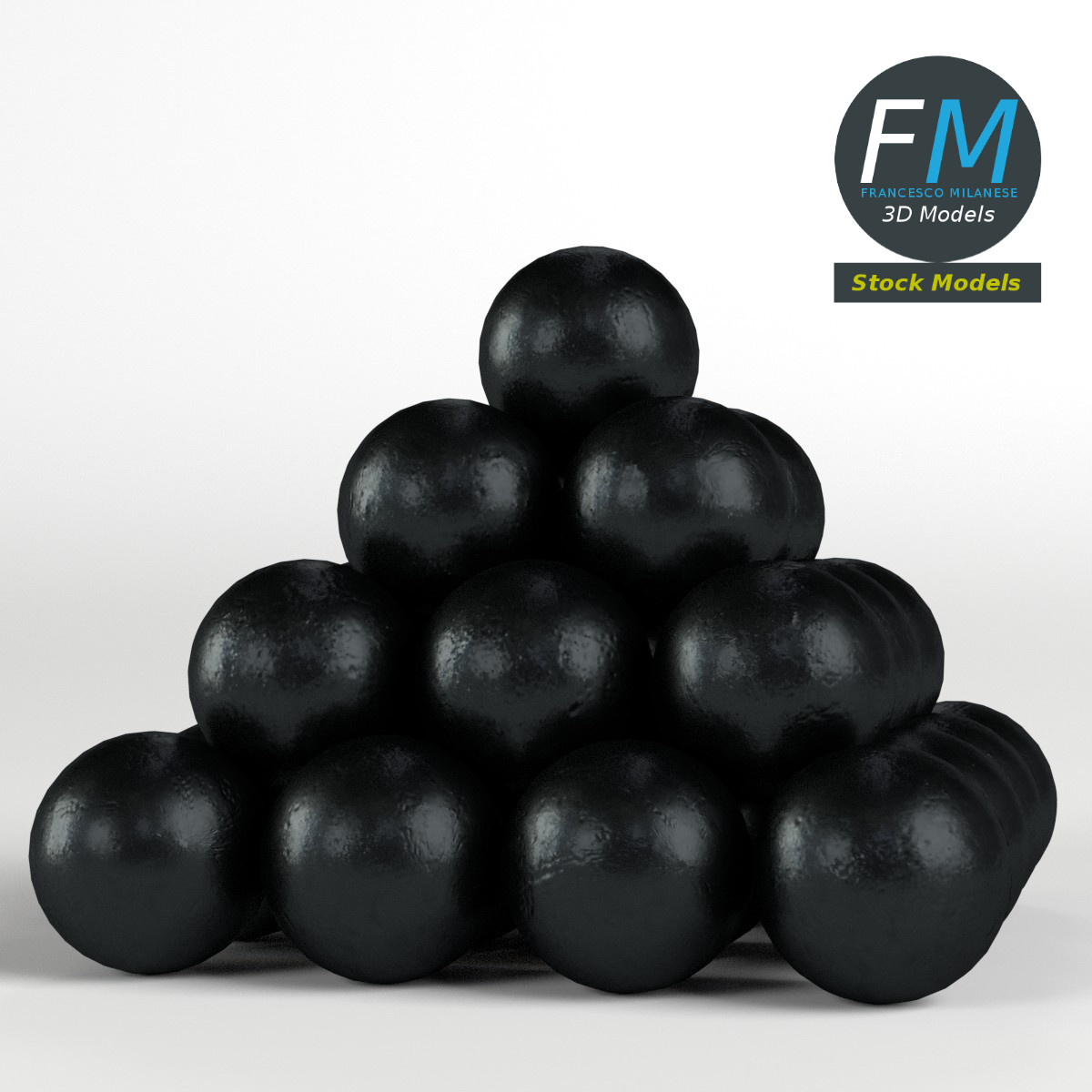 3D MODEL - Cannonballs stack 1