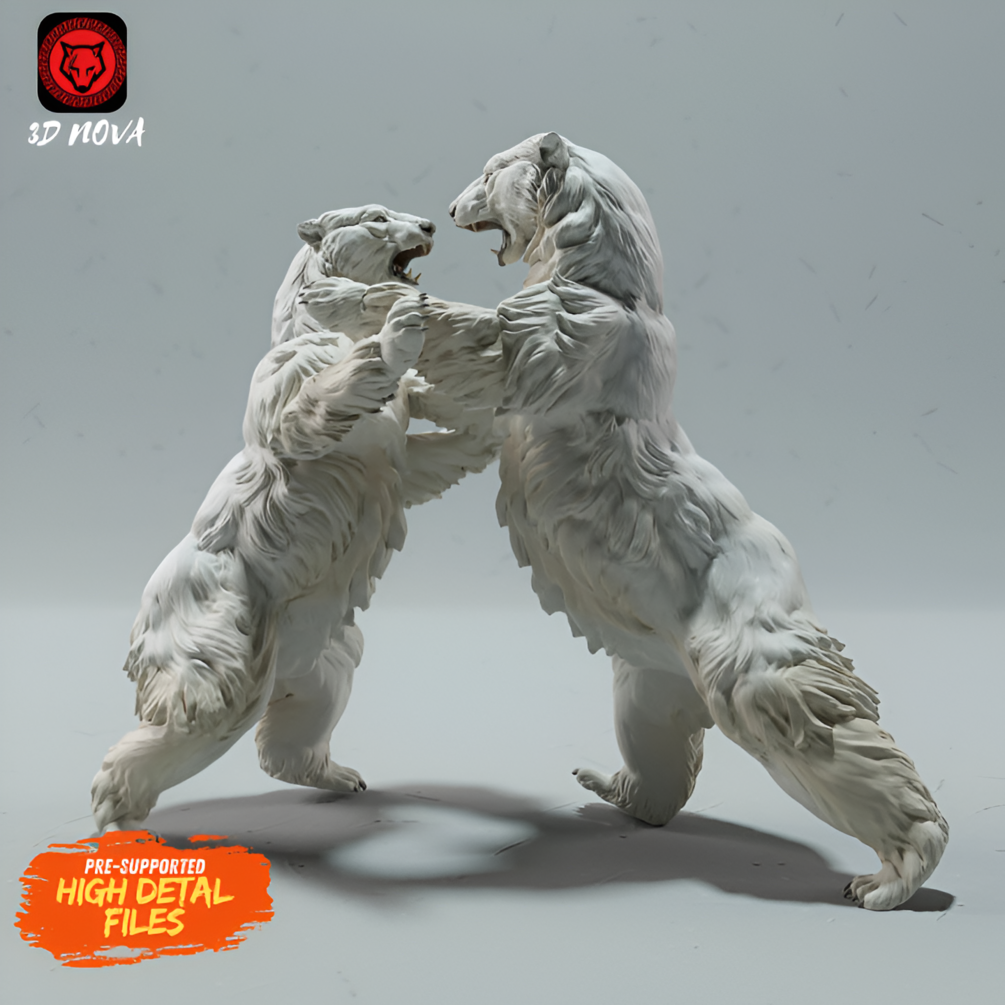 Giant bears fighting Stl Model