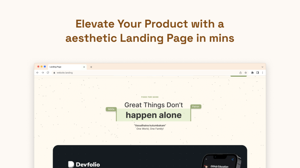 Product Landing Page: Make your website in Mins
