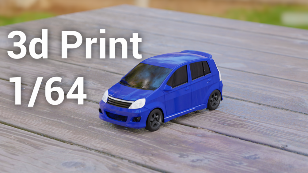 3d Print 1:64 car (Perodua Viva)