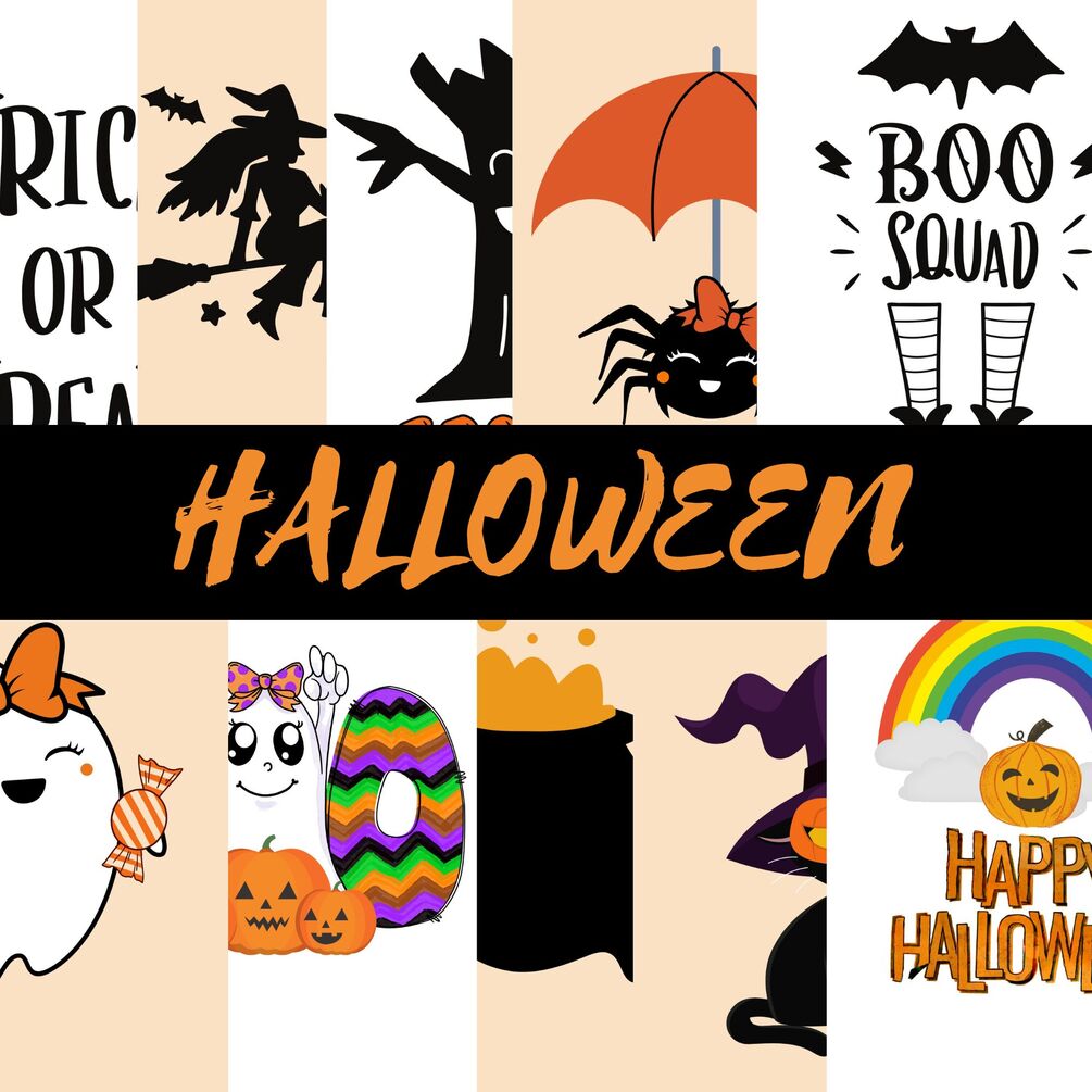 Kids Halloween printable wall art spooky halloween gallery wall set ...