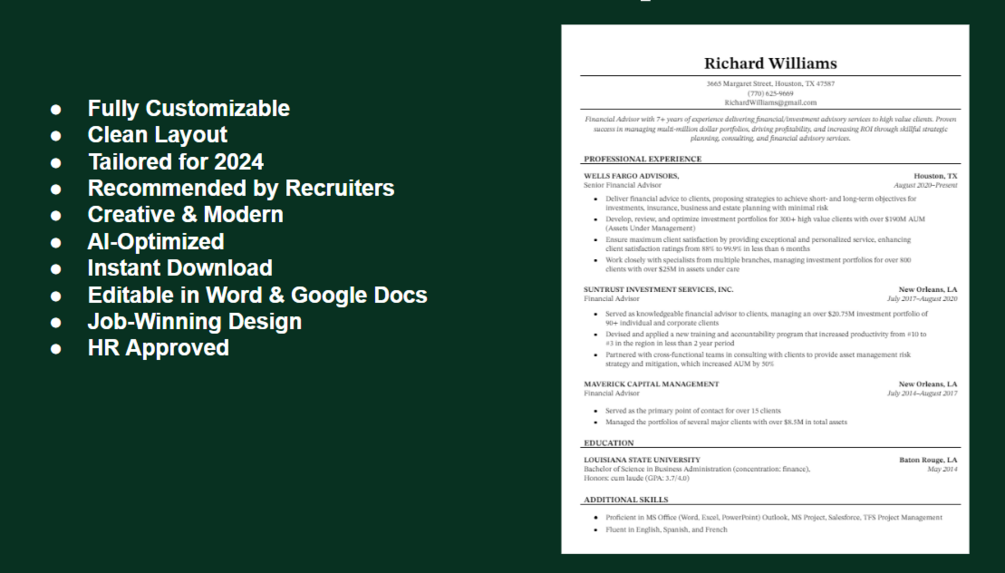 Job Magnet Resume Template
