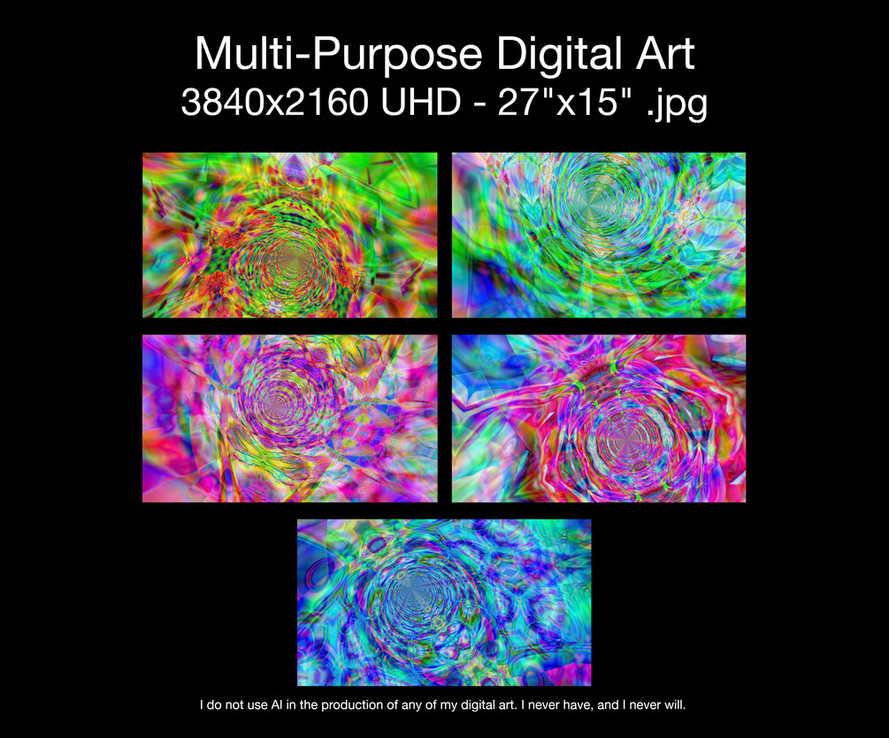 5 Pack Multi Purpose 4K Digital Art #42 - Psychedelic printable art for ...
