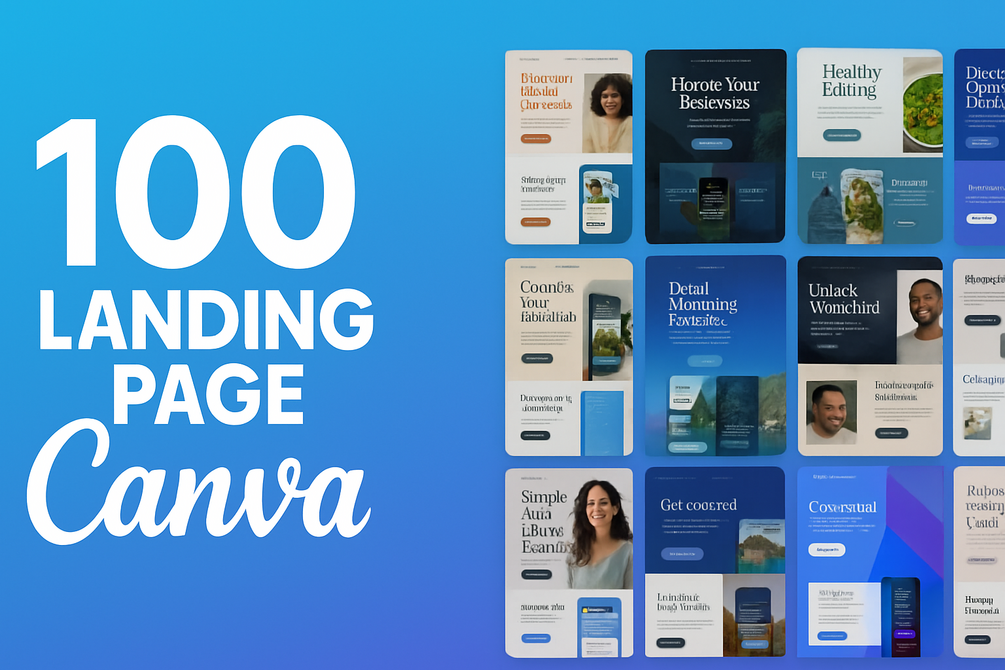 100 pro landing page in Canva ready to modify and lunch