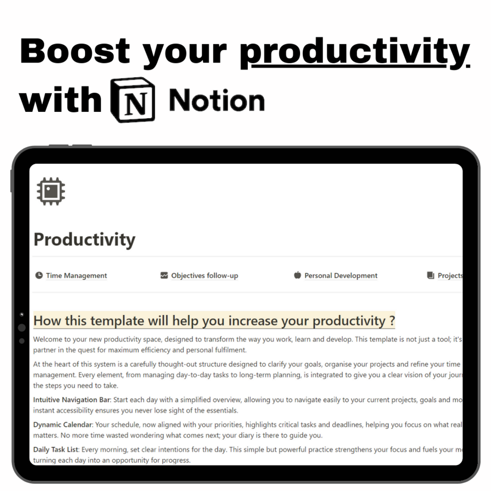 Increase your productivity with the Ultimate Notion Template
