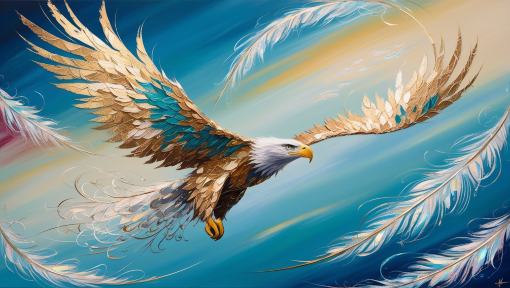 "Soaring Elegance: Abstract Eagle Art in the Sky 🦅