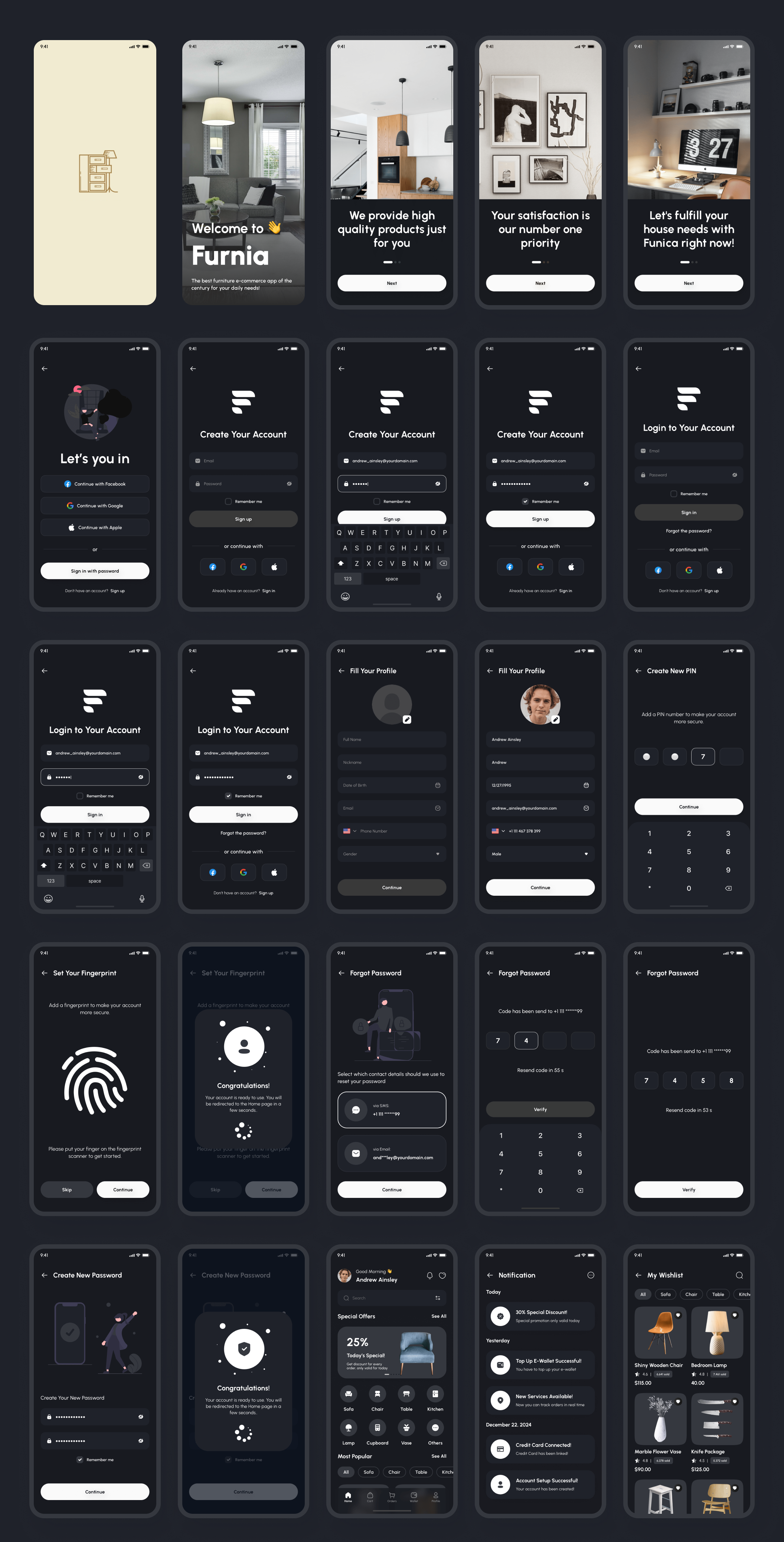 Furnia - Furniture ECommerce App React Native Expo Ui Kit