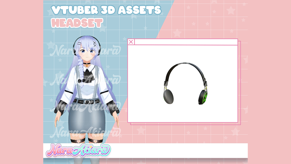 3D Vtuber Assets Headphone V3 Vroid Commission, 3D assets ready to use ...