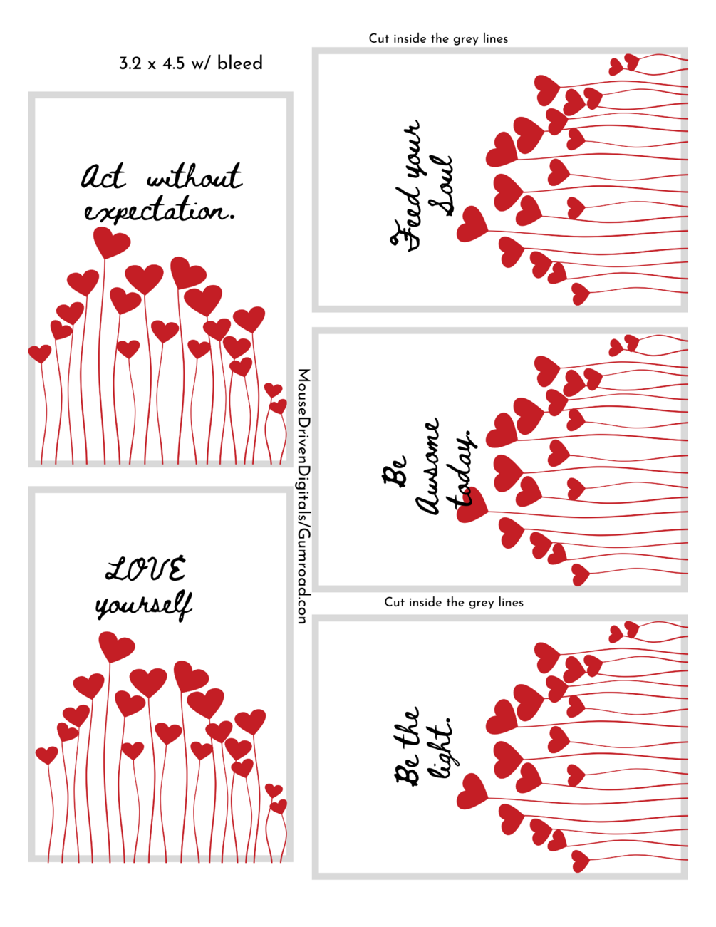 Daily draw Affirmation Valentine Day cards