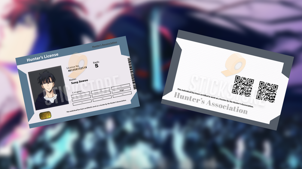 Solo Leveling Hunter ID Card PDF and PSD file