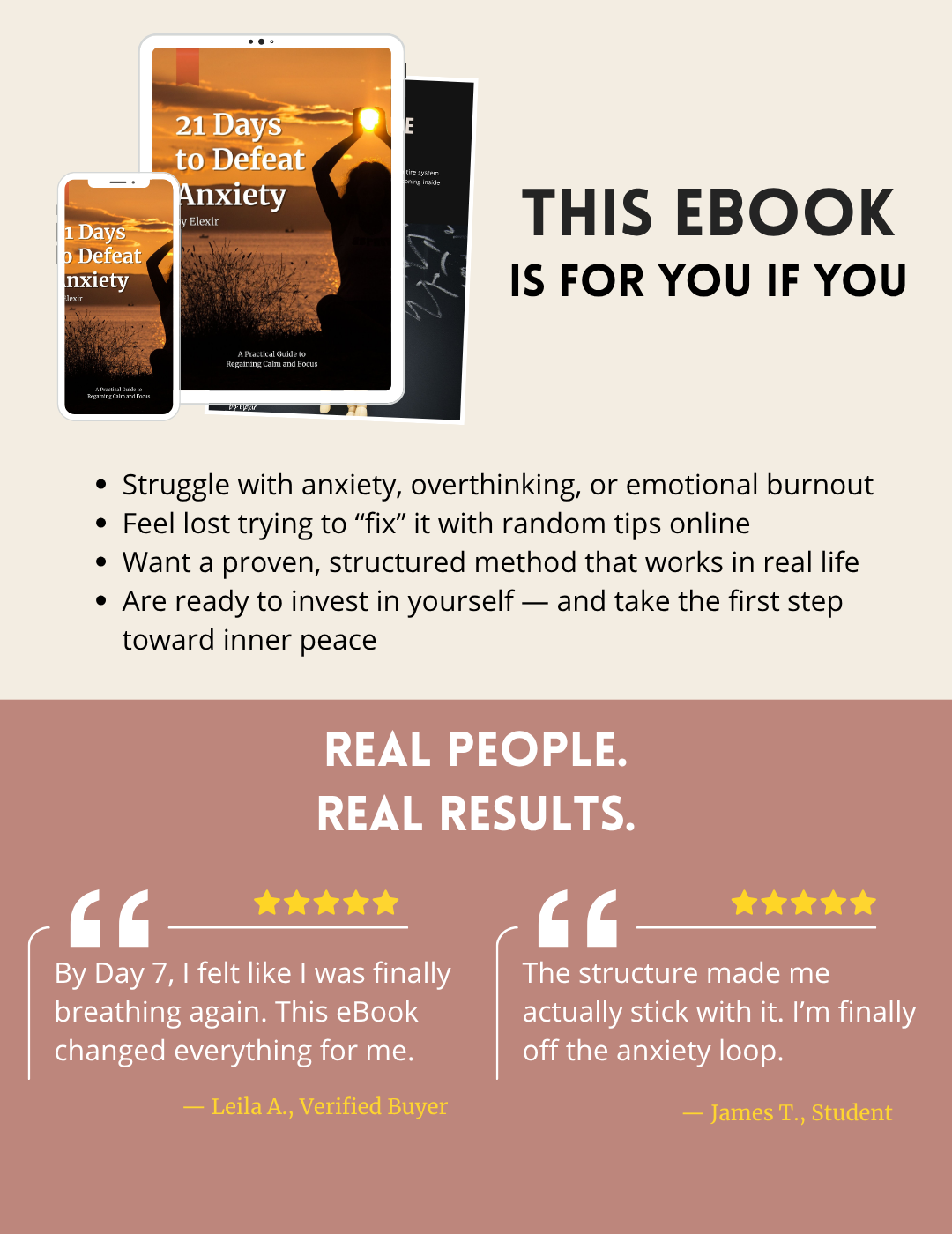 21 days to defeat anxiety: A Guided Workbook to Stop Overthinking, Calm ...