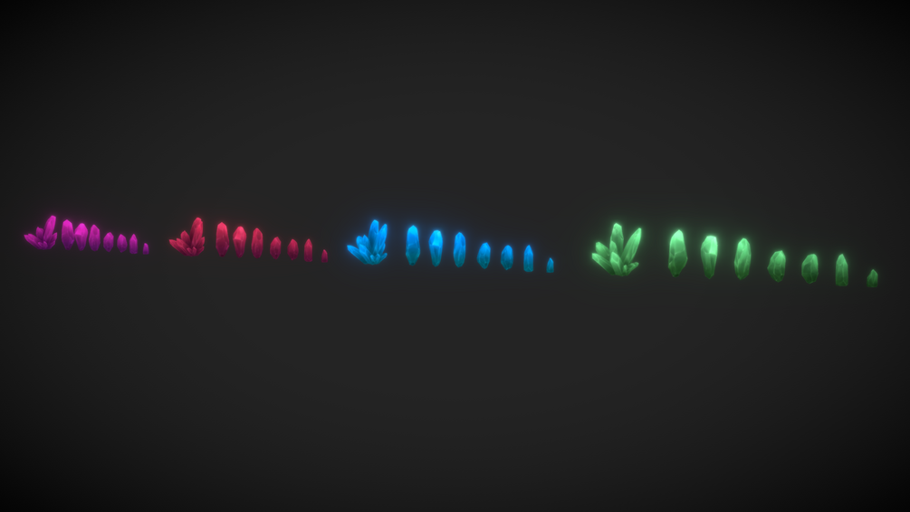 (FREE PRODUCT) Stylized Crystal Gem Pack 3D Model