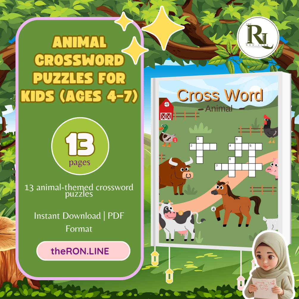 Animal Crossword Puzzles for Kids (Ages 4–7) – 13 Printable Pages ...
