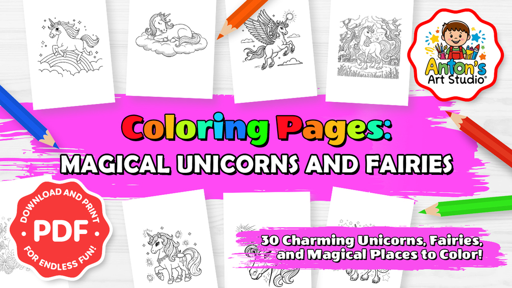 Coloring Pages: Magical Unicorns and Fairies | 30 Enchanting Designs ...
