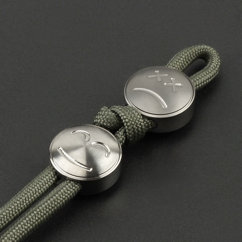 Smiley Face Knife Beads Paracord Lanyard High Quality Titanium Sad Face ...