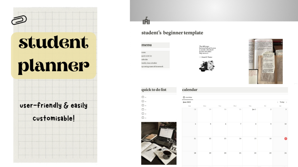 Student's Planning Beginner Template in Notion