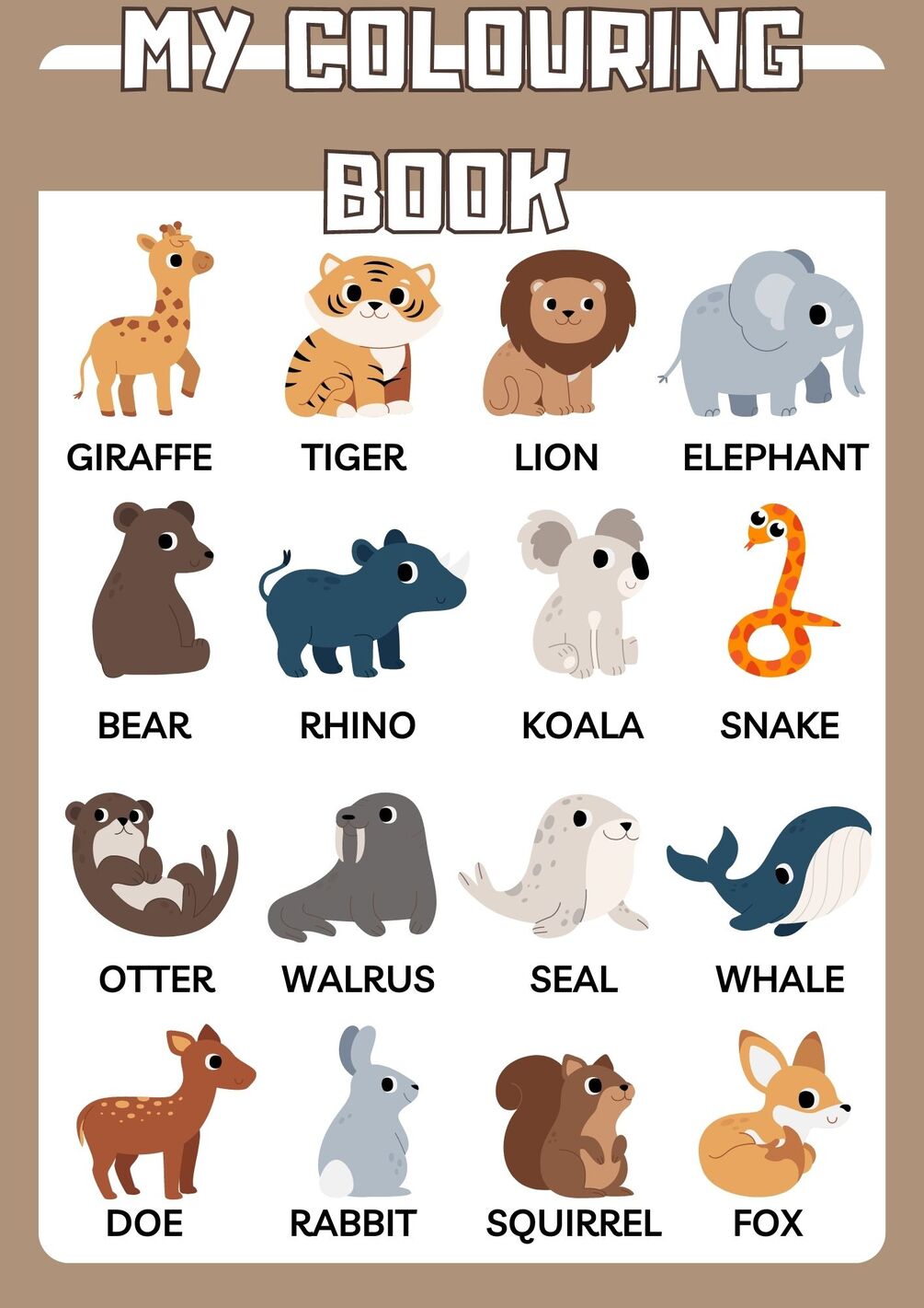 Cute Animal Coloring Pages for Kids