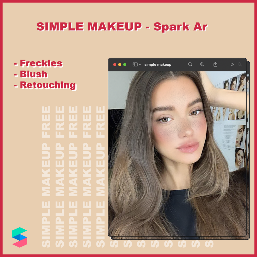 ☾SIMPLE MAKEUP☽ Spark Ar - Blush + Freckles + Retouching