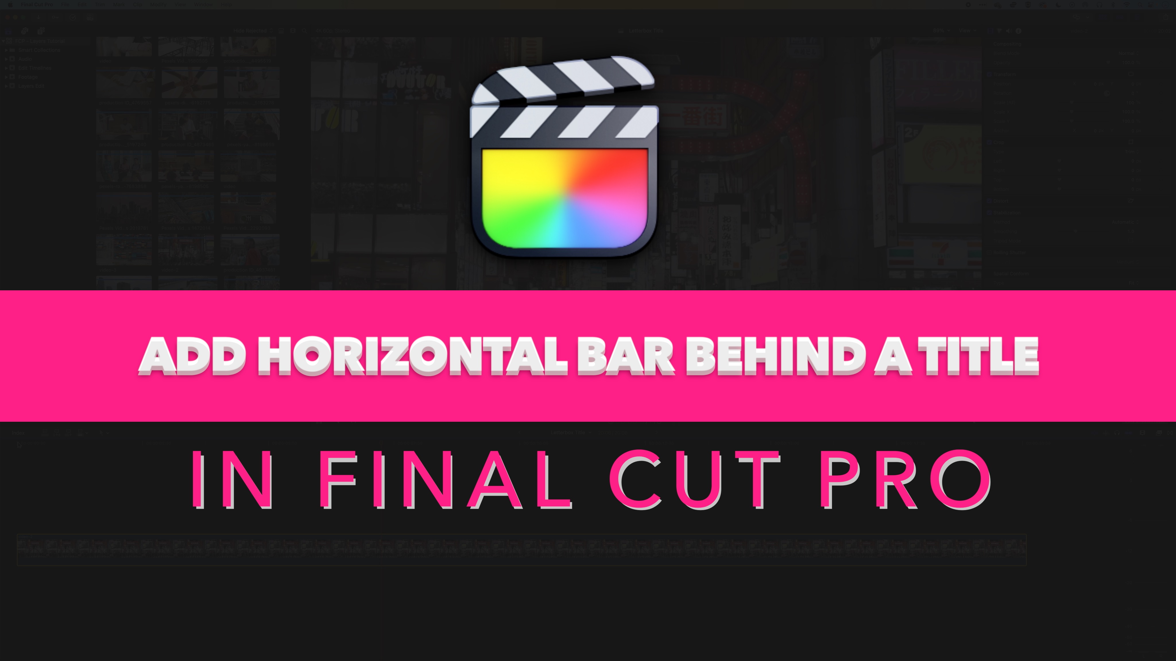 [Final Cut Pro Tutorial] Create Title with Animated Color Letterbox Backdrop - Ben Halsall
