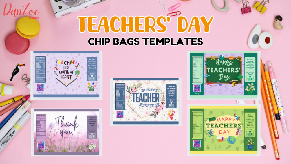 Chip Bag Templates for Teachers' Day