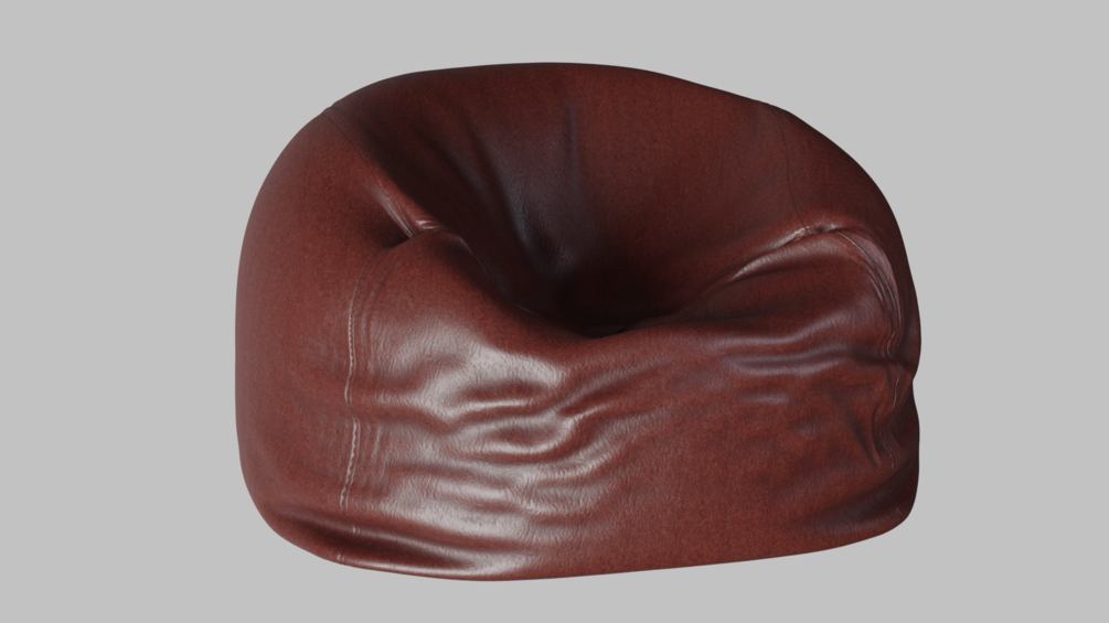 Puff leather 3D Asset Model Interior
