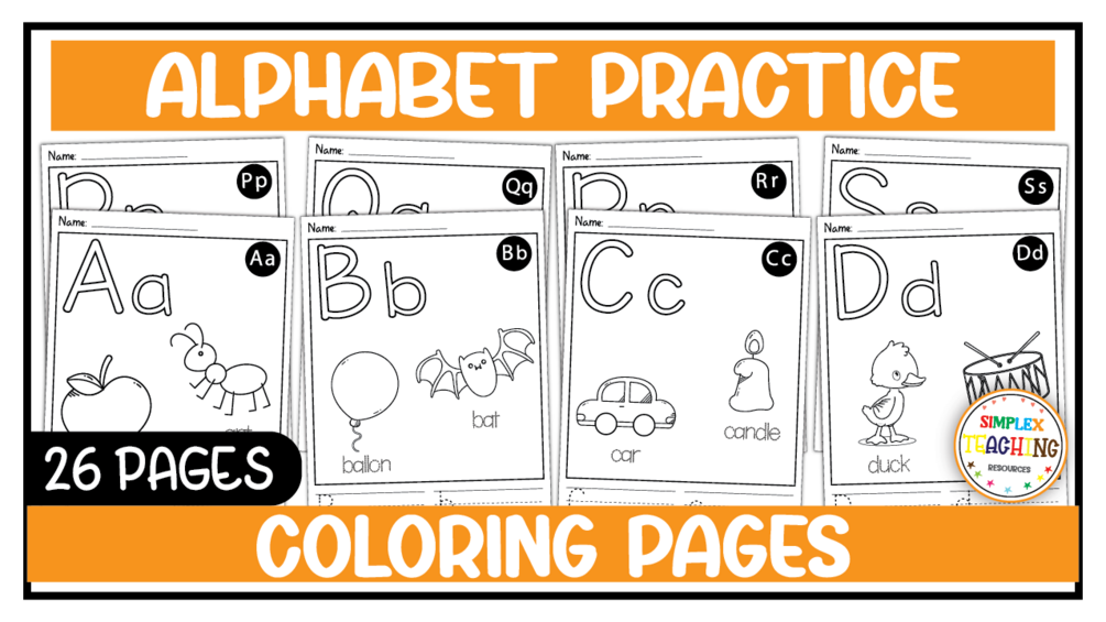 Alphabet Coloring Pages Beginning Sounds - Letter Recognition Worksheets