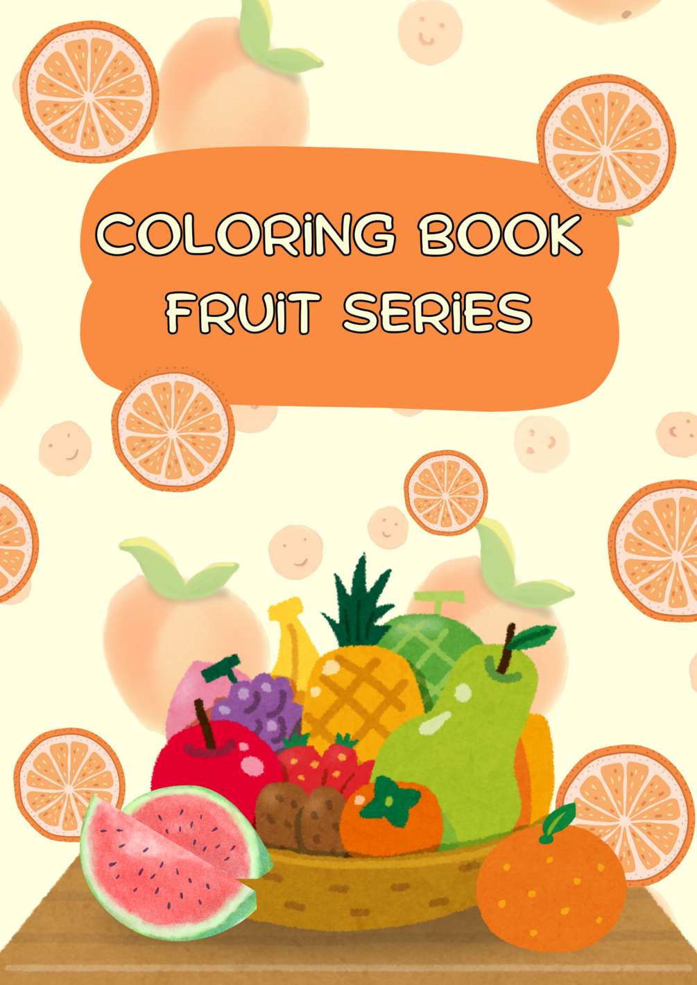 Fun Coloring Book Fruit Series for Kids A4 Downloadable