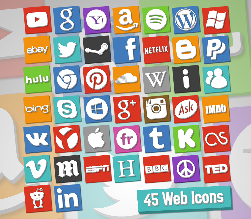 Pack of 45 Web Icons