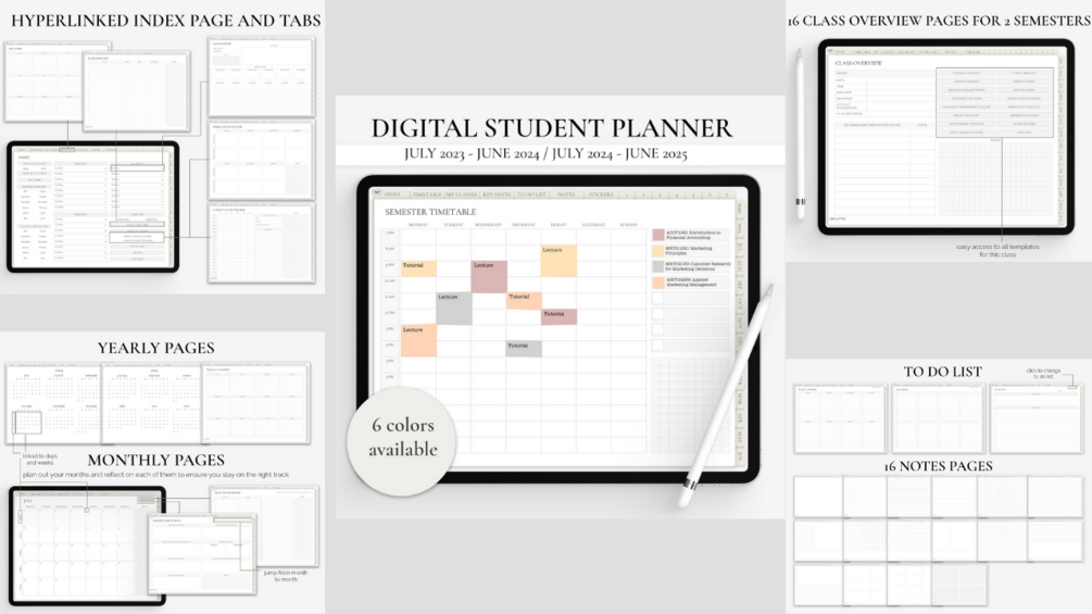 2024-2025 Student Digital Planner Goodnotes, Academic Planner