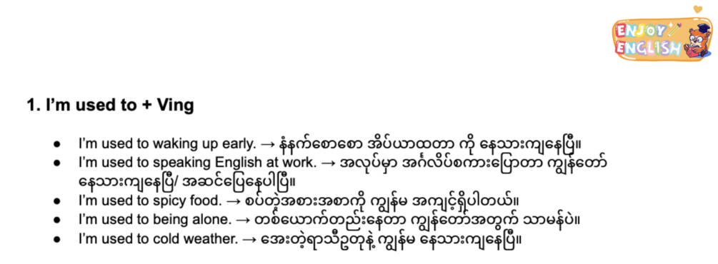 FREE - 30 Must-Know English Speaking Patterns (With Myanmar Translation)