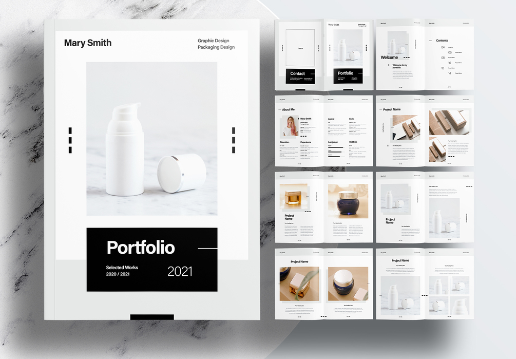 Modern Gray Portfolio Layout (InDesign)