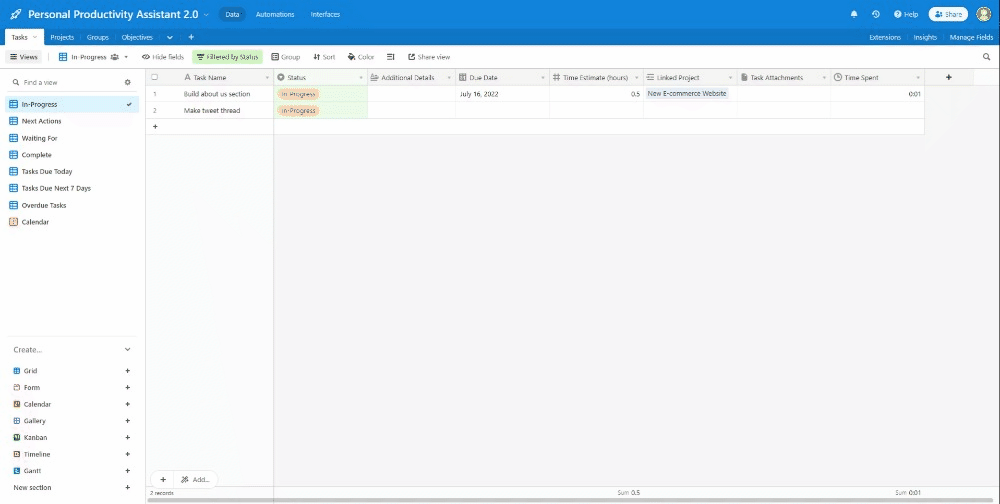 Personal Productivity Assistant 2.0 [100% free]