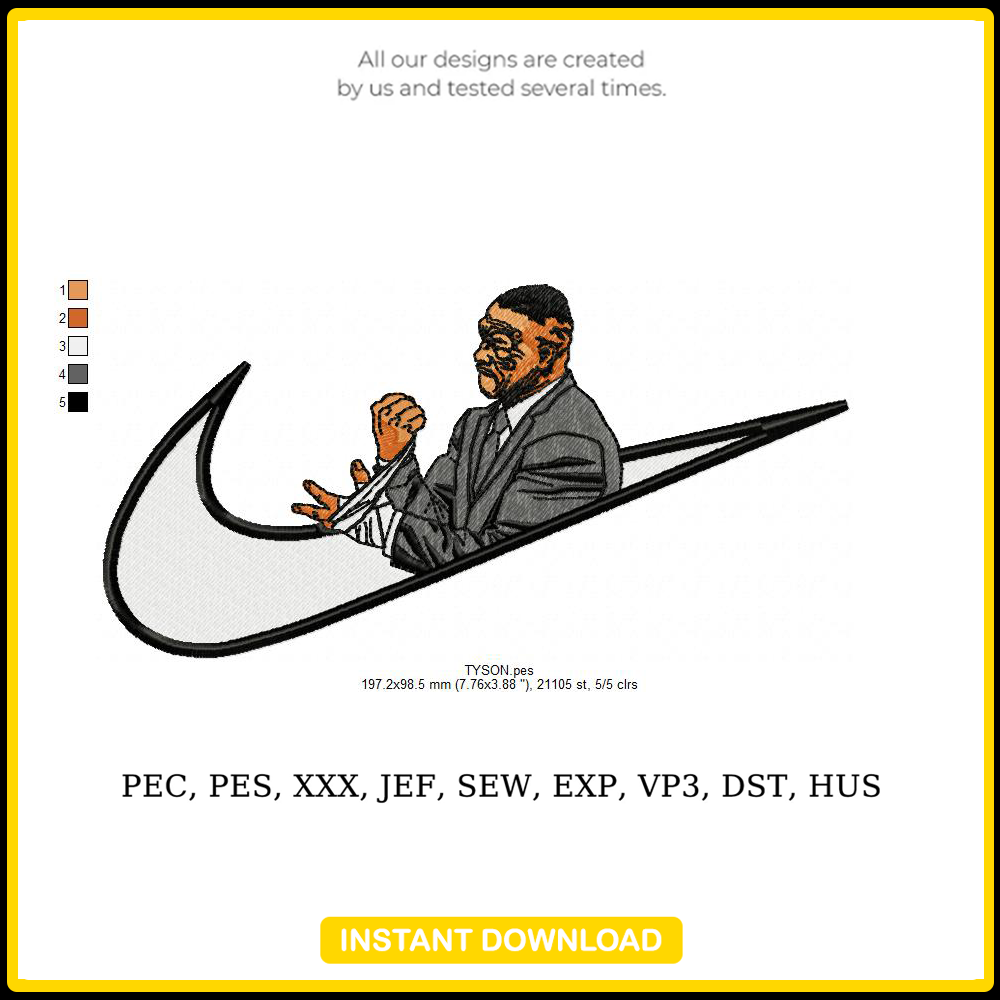 Swoosh x Mike Tyson Embroidery Design