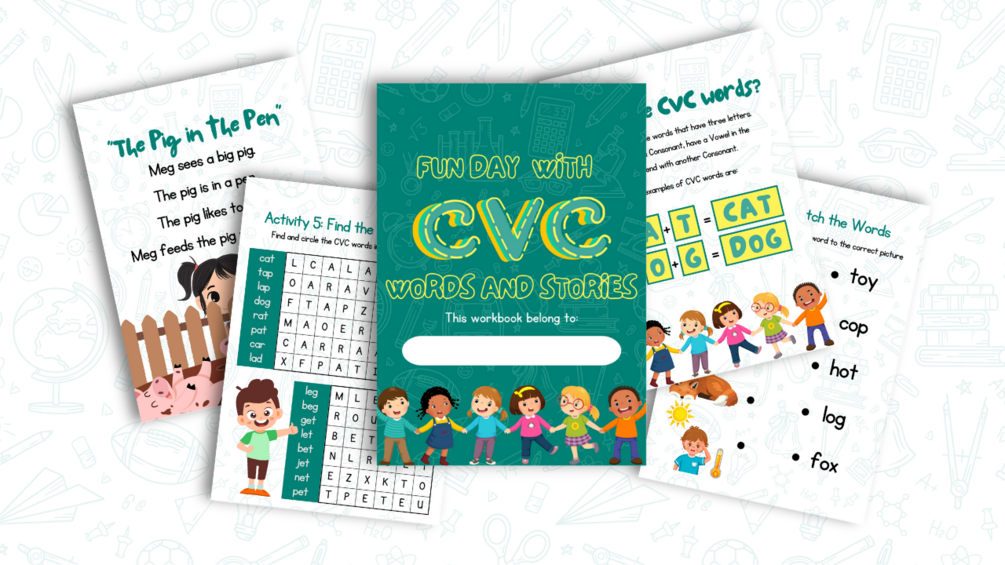 CVC Kids Learning Workbook | 34 Pages of Fun and Educational Activities