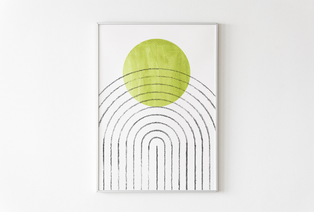 Minimalist chartreuse Printable wall art. Aesthetic art print