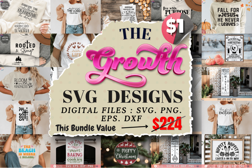 The Mega Growth SVG Design Bundle