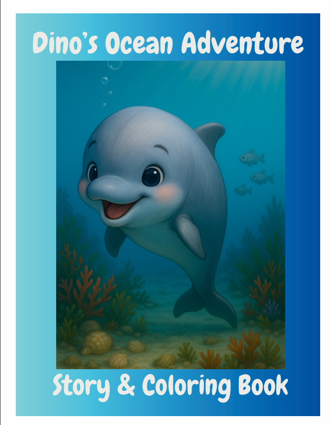 Dino's Ocean Adventure - Story & Coloring Book
