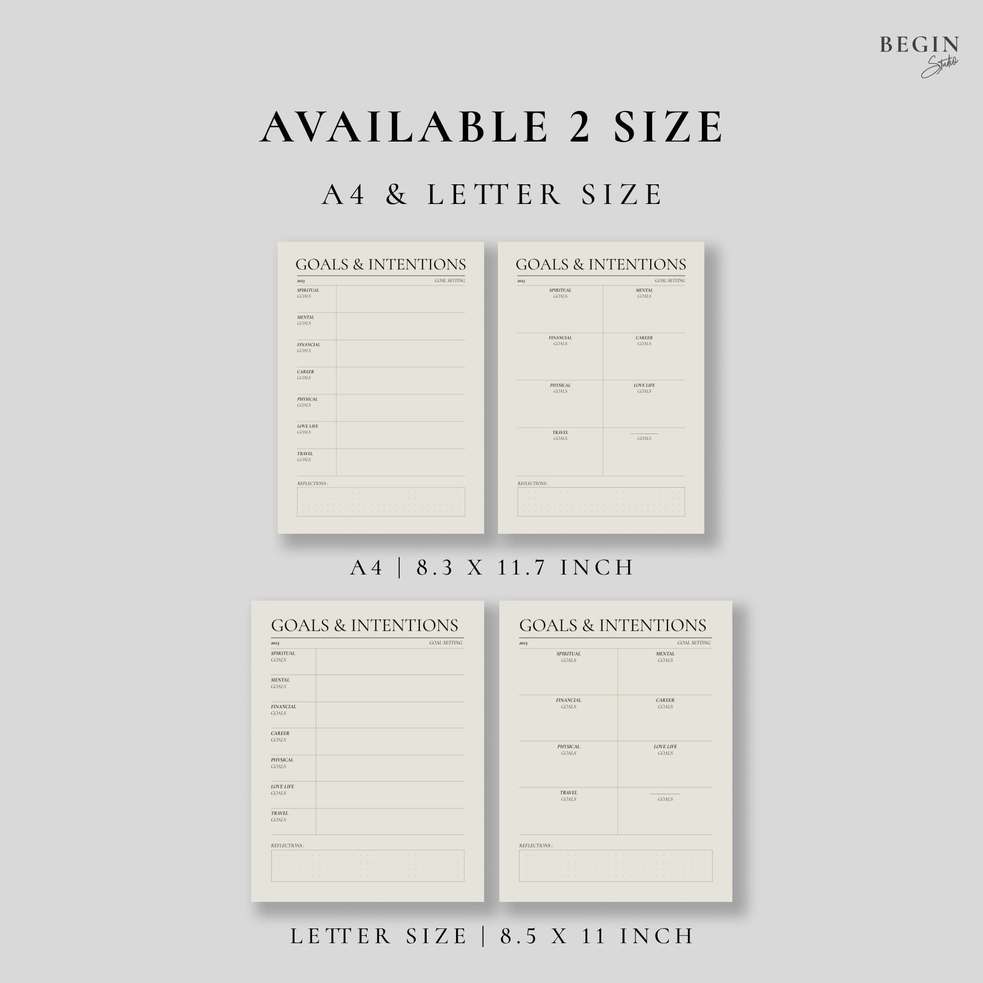 Printable Goals & Intentions Planner Template | Dream Life | 2023 2024 ...
