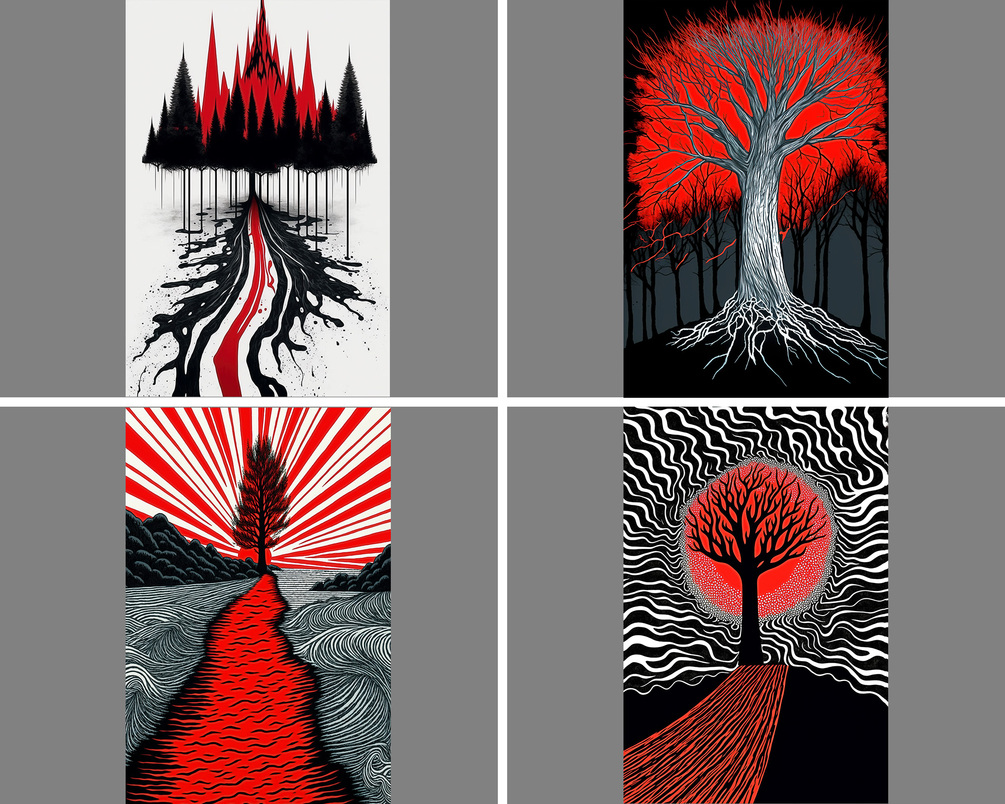 Environmental Abstract Art Set 02 - AI generated set of 4 pictures