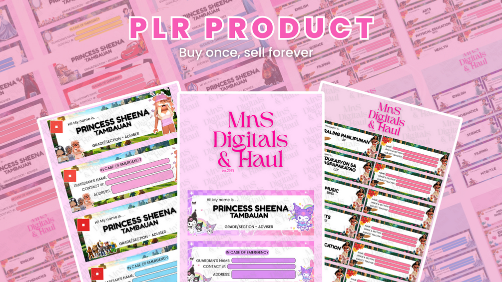 Name Tag and Subject Label - Canva Template (PLR)